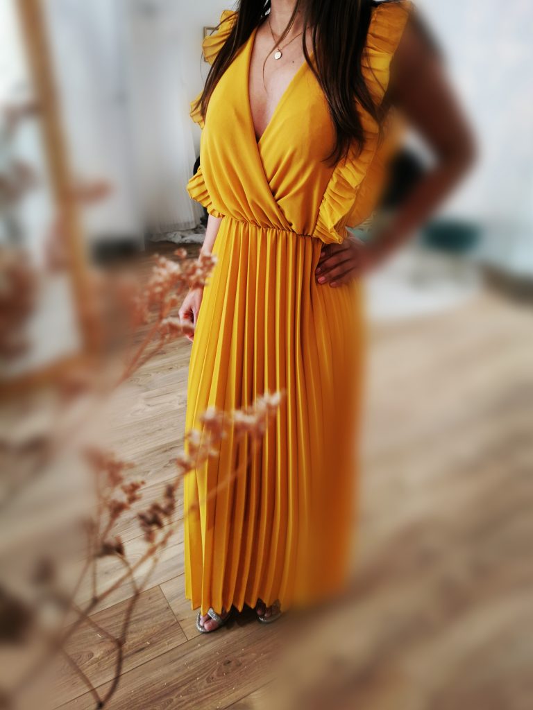 Robe Longue Jaune Moutarde